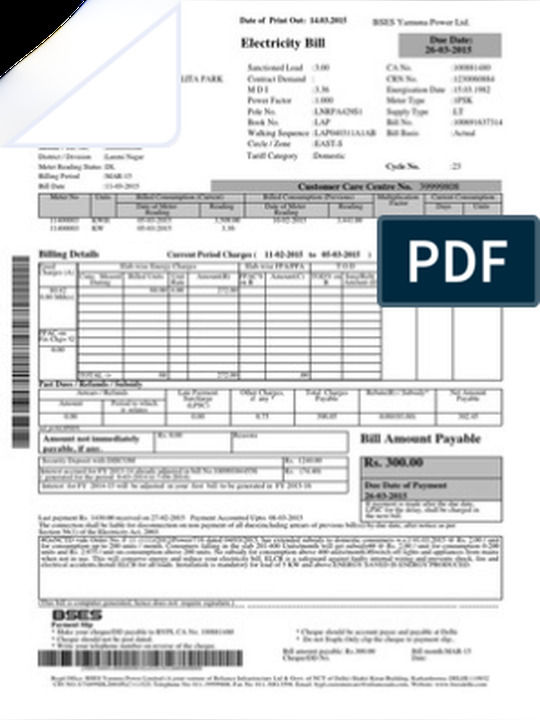 BSES Duplicate Bill Print PDF Free Download Learn2Win